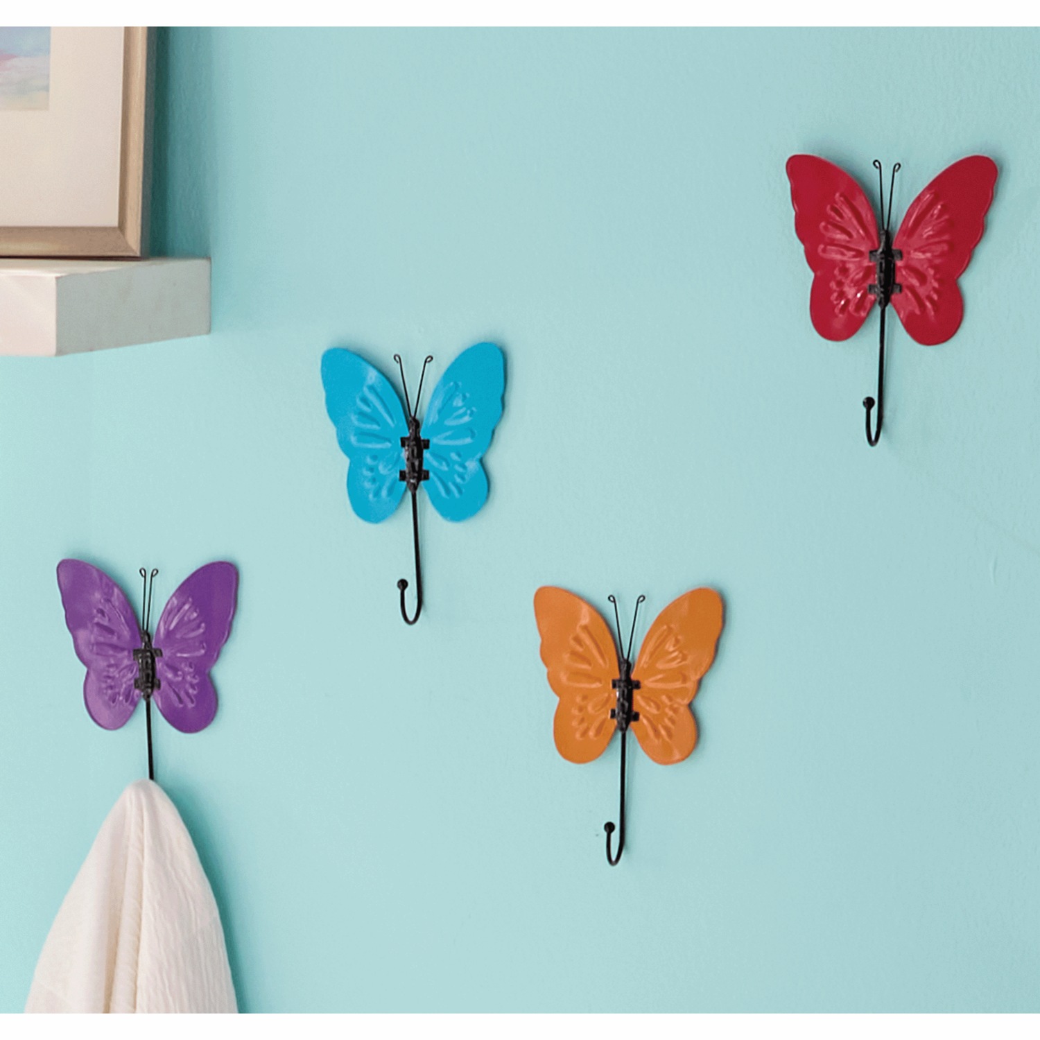 Set of 4 Bright Butterfly Wall Hooks | Swiss Colony