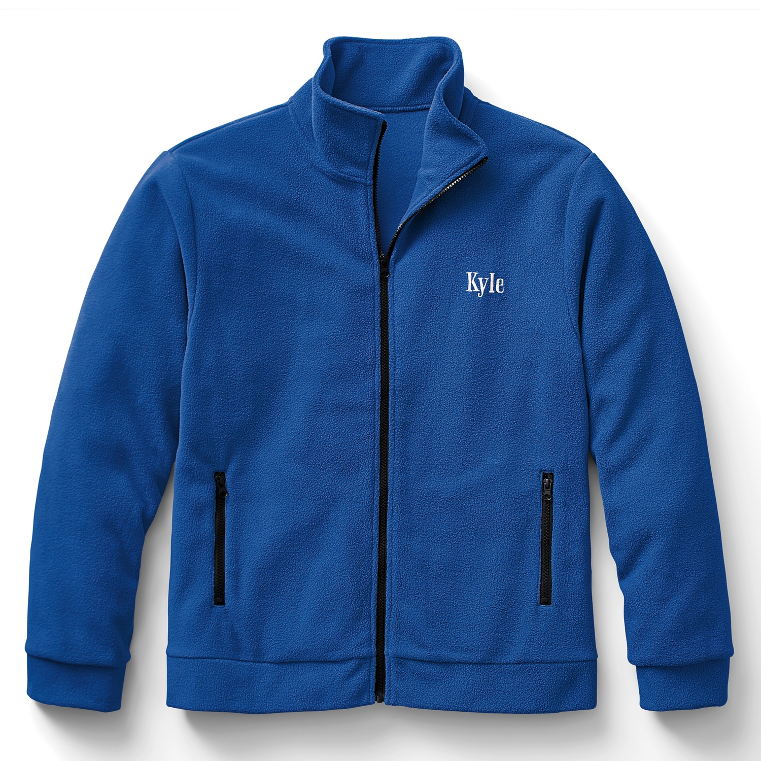 Personalized Men's Fleece Jacket with Front Zipper and Embroidered Name ...