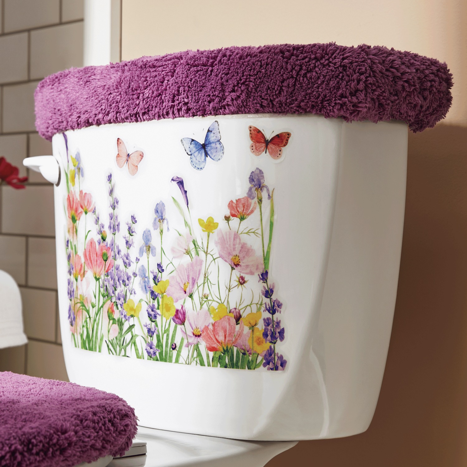 Set of 2 Wildflowers Toilet Tank Decals | Swiss Colony